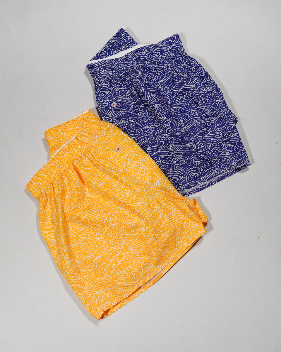Organic Cotton Japanese Waves Boxer Shorts – Druthers NYC