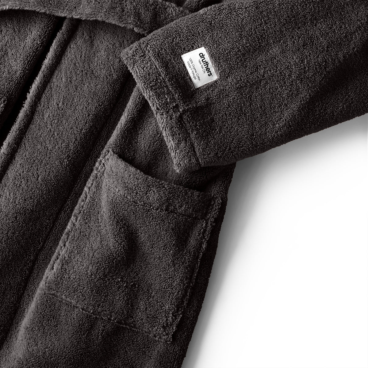 Organic Cotton Extra Heavyweight Terry Long Robe - Storm Grey ...