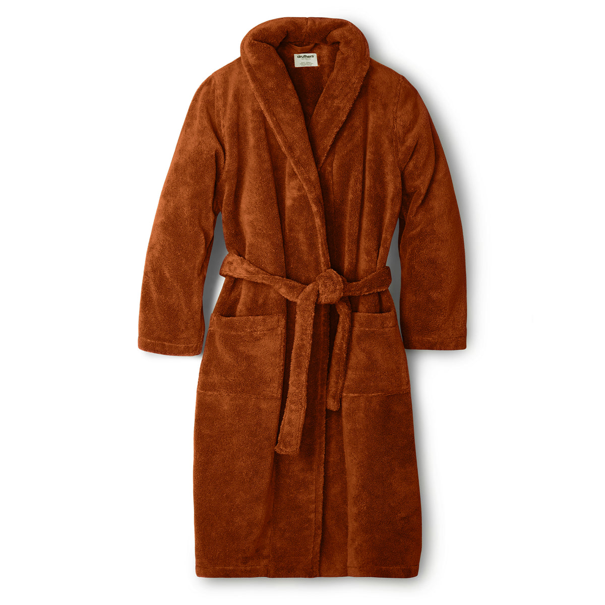 Organic Cotton Extra Heavyweight Terry Long Robe - Terra Cotta ...