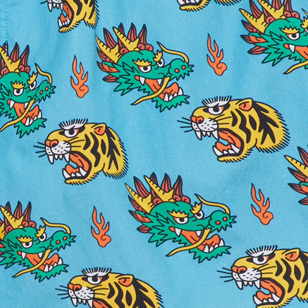 Organic Cotton Kiku Punk Dragons Boxer Short - Blue – Druthers NYC