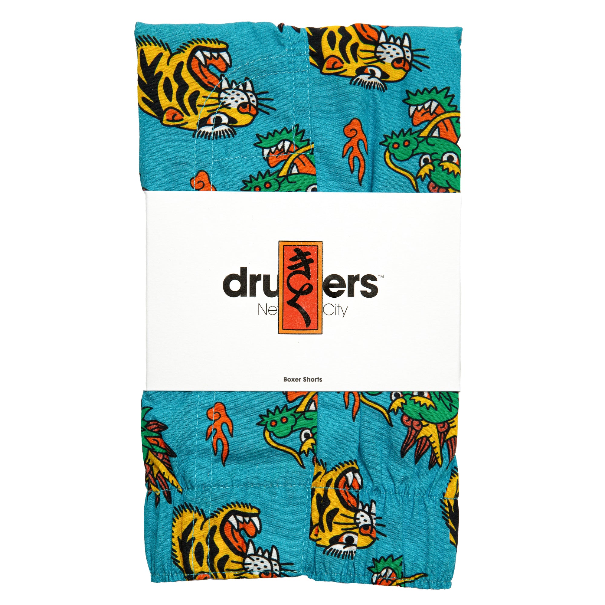 Organic Cotton Kiku Punk Dragons Boxer Short - Blue – Druthers NYC